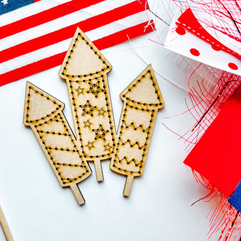 Wood Embroidery Firecrackers