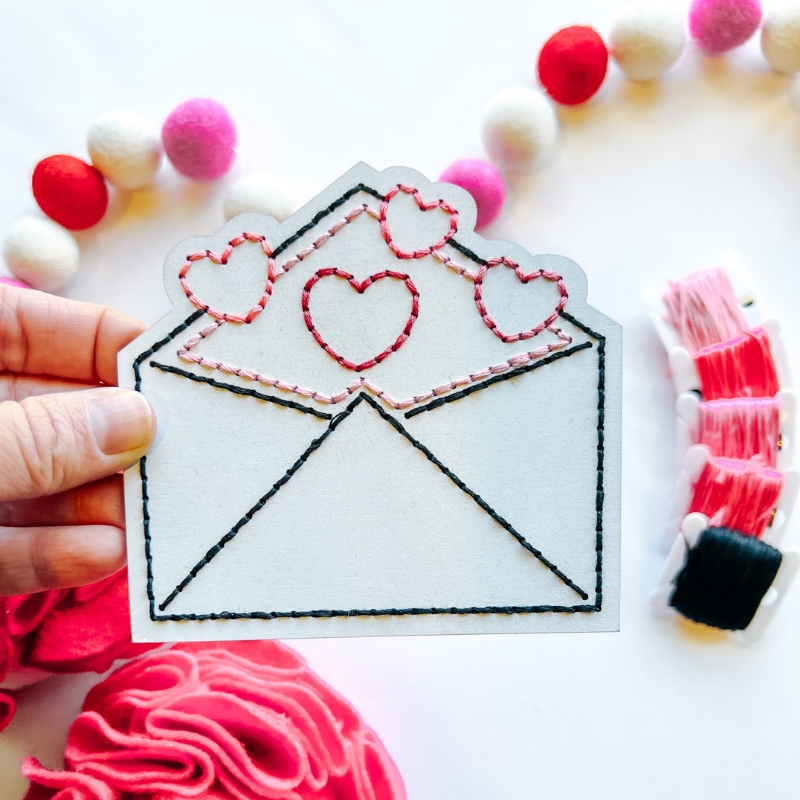 Wood Embroidery Love Letter